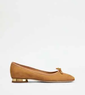 TOD'S Ballerinas In Suede - Brown