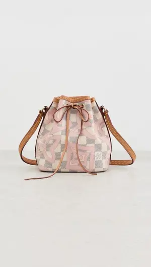 Shopbop Louis Vuitton Damier Azur Canvas Tahitienne Nano Noé Shoulder Bag - White