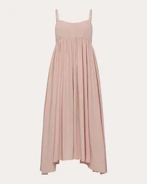 Azeeza Rachel Poplin Empire Midi Dress - Pink
