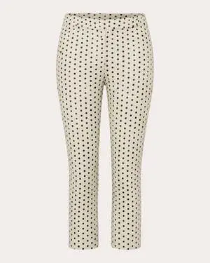 Azeeza Shreya Polka Dot Crepe Capri Pants Polyester - Multicolor