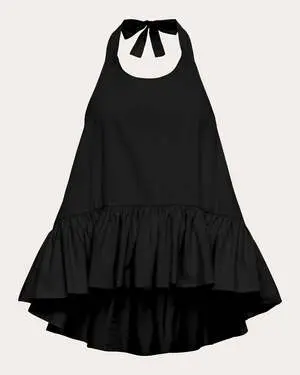 Azeeza Winston Poplin High-low Halter Top