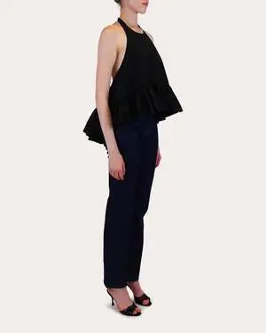 Azeeza Winston Poplin High-low Halter Top