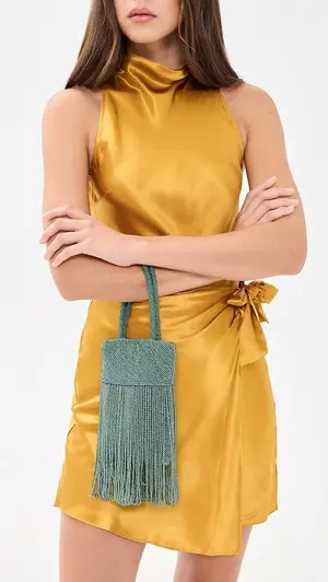 REFORMATION Valentina Mini Beaded Hand Bag