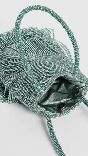 REFORMATION Valentina Mini Beaded Hand Bag With Fringe