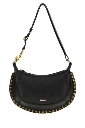 Isabel Marant Étoile Leather Oskan Moon Crossbody Bag - Black