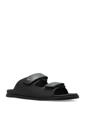 Dolce & Gabbana Leather Slides With Logo