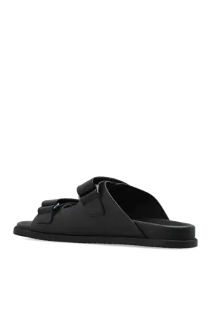 Dolce & Gabbana Leather Slides With Logo