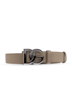 Dolce & Gabbana Belt With Logo - Beige