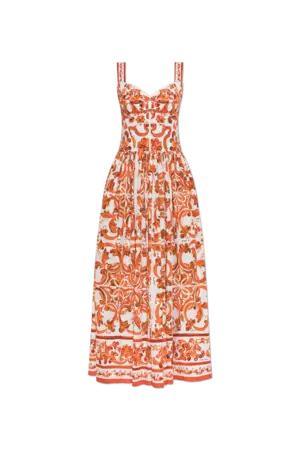 Dolce & Gabbana Maiolica Print Maxi Dress
