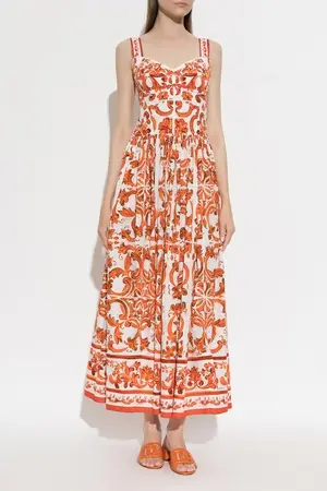 Dolce & Gabbana Maiolica Print Maxi Dress