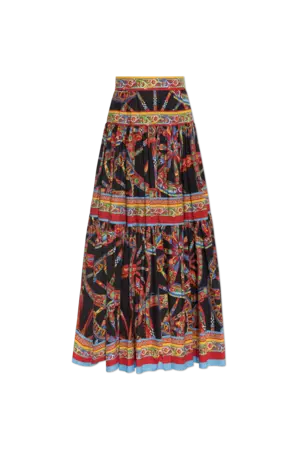 Dolce & Gabbana Dolce & Gabbana Carretto Print Flared Mini Skirt Multicolour