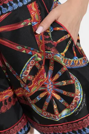 Dolce & Gabbana Silk Shorts With 'carretto' Print