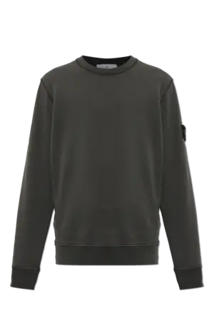 Stone Island Sweatshirt With A Patch On The Sleeve - Grey