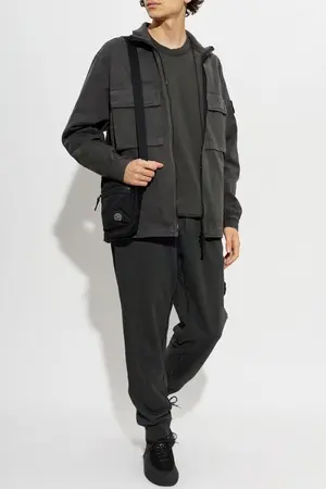 Stone Island Crewneck Sweatshirt With Sleeve Patch - Grey