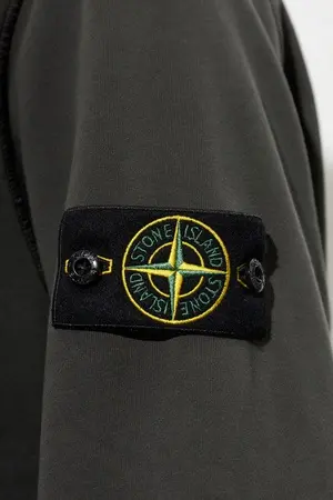 Stone Island Crewneck Sweatshirt With Sleeve Patch - Grey