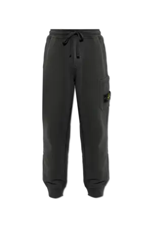 Stone Island Sweatpants With Logo Patch - Grey