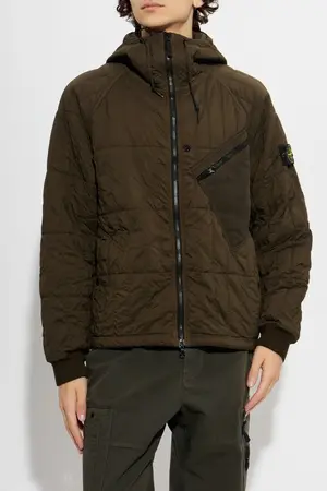 Stone Island Quilted Jacket With Hood