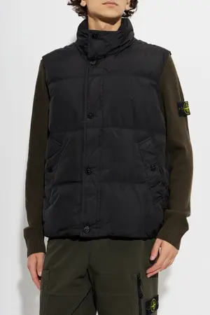 Stone Island Quilted Vest With Stand-up Collar