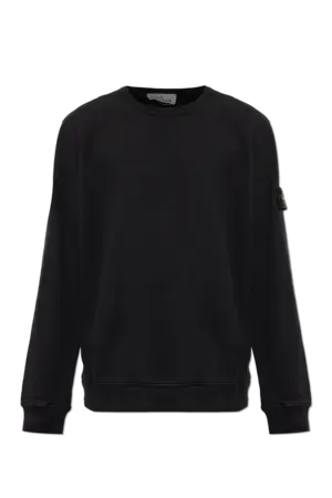 Stone Island Sweatshirt With Logo Patch - Black