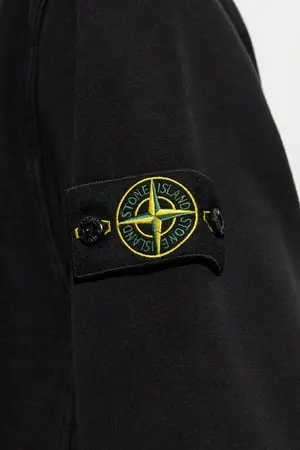 Stone Island Sweatshirt With Logo Patch - Black