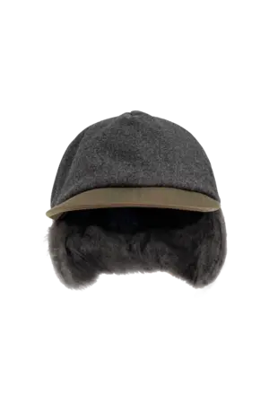 Sease Wool Aviator Cap With Faux Fur Lining