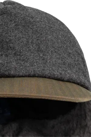 Sease Wool Aviator Cap With Faux Fur Lining