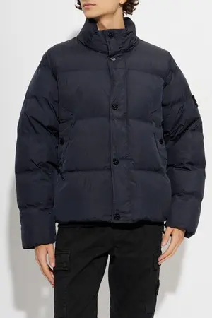 Stone Island Stand-up Collar Down Jacket - Navy Blue