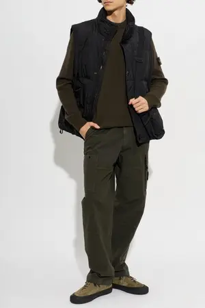 Stone Island Wool Sweater With Patch On Sleeve - Brown