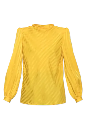 Valentino Garavani Silk Long Sleeve Top - Yellow