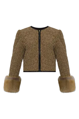Valentino Garavani Jacket With Animal Print - Brown