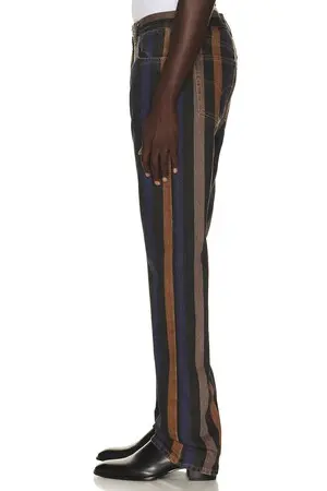 Versace Rigid Denim With Stripe Print