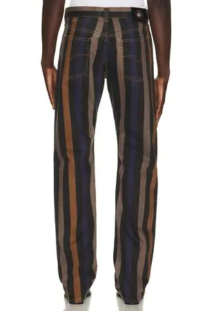 Versace Rigid Denim With Stripe Print
