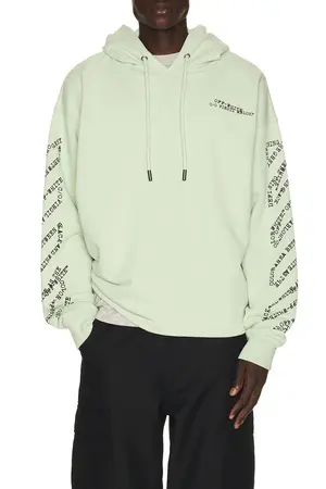 Off-White Type Arrow Loose Hoodie In Green - Mint