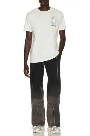 Off-White Double Arrow Slim Tee In White - Bluewash