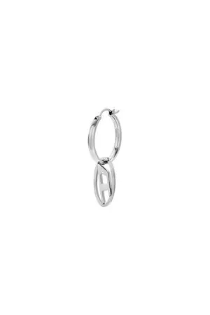 DIESEL® Stainless Steel Hoop Earring - Silver