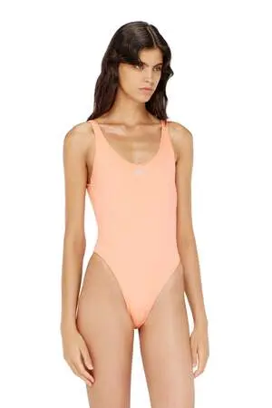 DIESEL® Embellished Crystal Oval D Logo One-piece Swimsuit - Pink