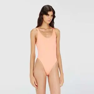 DIESEL® Embellished Crystal Oval D Logo One-piece Swimsuit - Pink