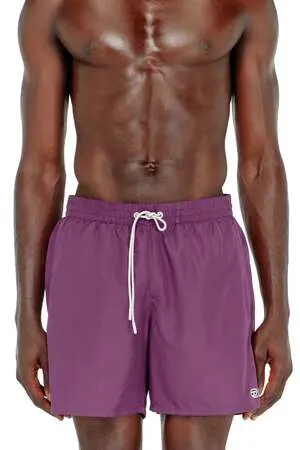 DIESEL® Swim Shorts With Metallic Oval D Logo - Violet