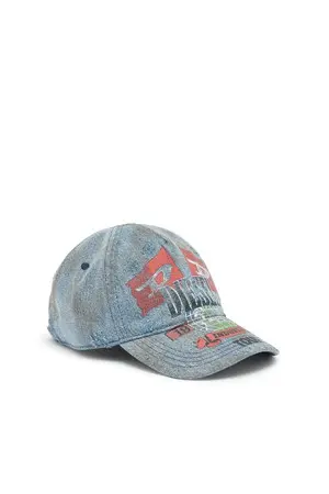 DIESEL® Denim Baseball Cap With Concert Graphics - Blue