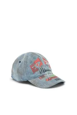 DIESEL® Denim Baseball Cap With Concert Graphics - Blue