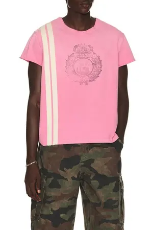 424 Capped Thermal Tee In White - Marshmallow