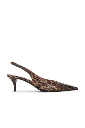Amina Muaddi Anok 55 Slingback Pump In Brown
