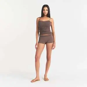 SKIMS Ruffle Cami Top | Purple | | Sheer Knit - Amethyst