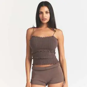 SKIMS Sheer Knit Ruffle Cami - Amethyst