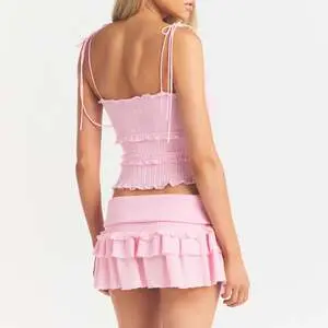 SKIMS Sheer Knit Ruffle Cami Top