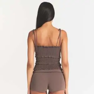SKIMS Ruffle Cami Top | Purple | Small/medium | Sheer Knit