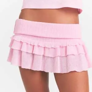 SKIMS Ruffle Mini Skirt | Pink | | Sheer Knit
