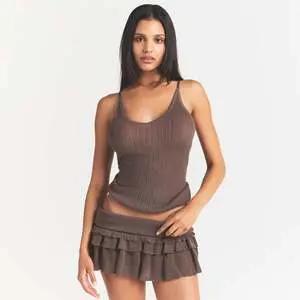 SKIMS Sheer Knit Plunge Tank - Amethyst