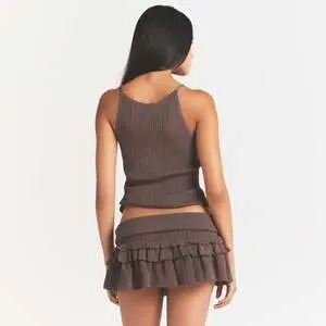 SKIMS Sheer Knit Plunge Tank Top - Amethyst