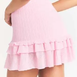 SKIMS Sheer Knit Ruffle Dress